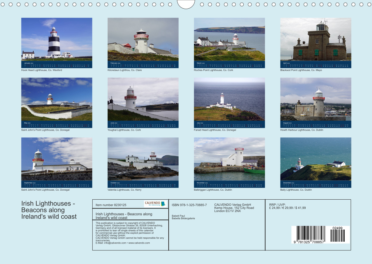 Irish Lighthouses - Beacons along Ireland's wild coast - CALVENDO