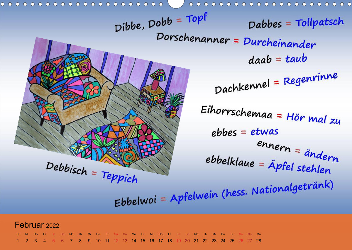De Hessisch-Kalenner - hessisch babbele lerne in aam Johr - CALVENDO