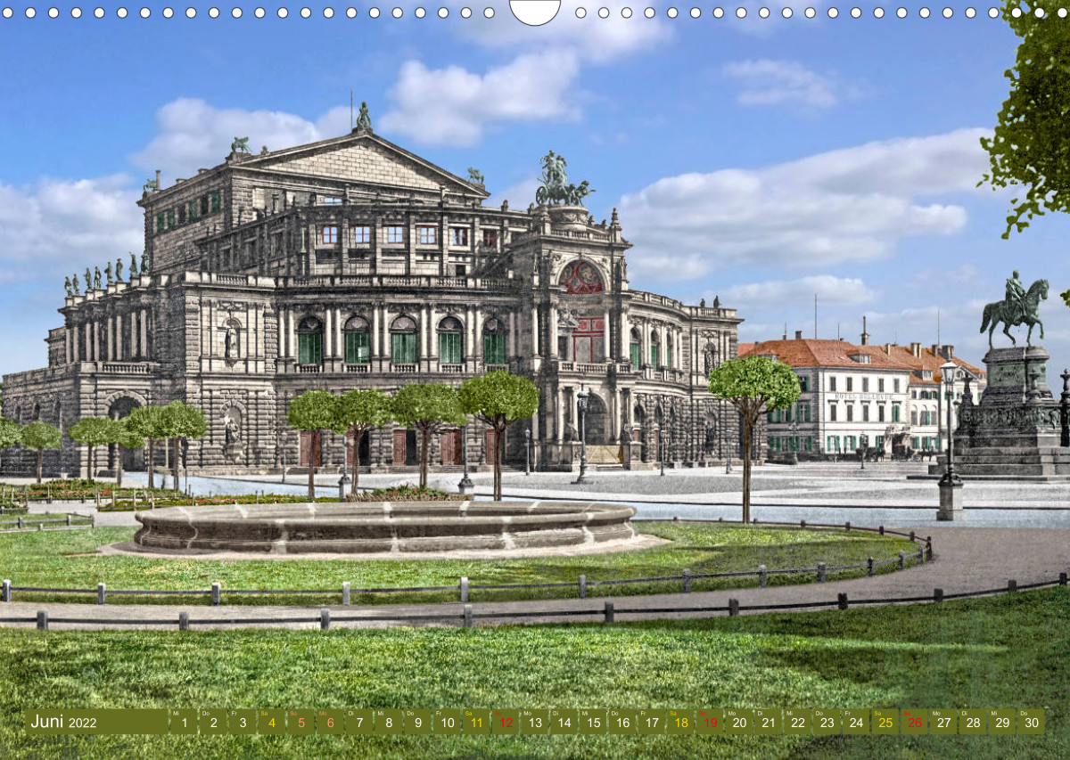 Historisches Dresden um 1900 neu restauriert und detailkoloriert - CALVENDO