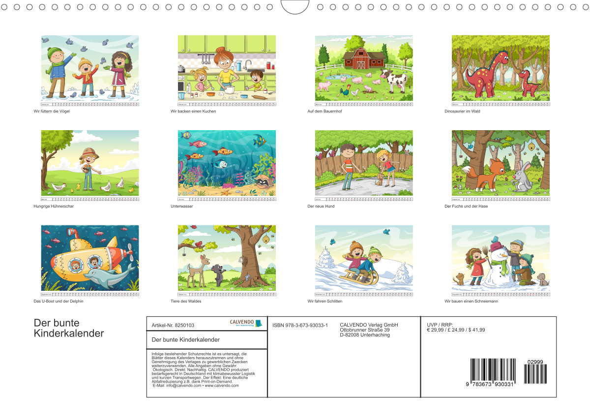 Der bunte Kinderkalender - CALVENDO